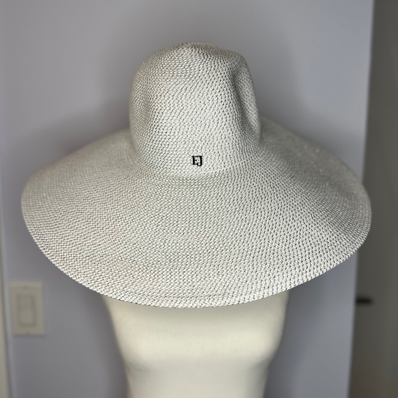 Eric Javits | Accessories | Eric Javits Floppy Hat In Ice Wide Straw ...